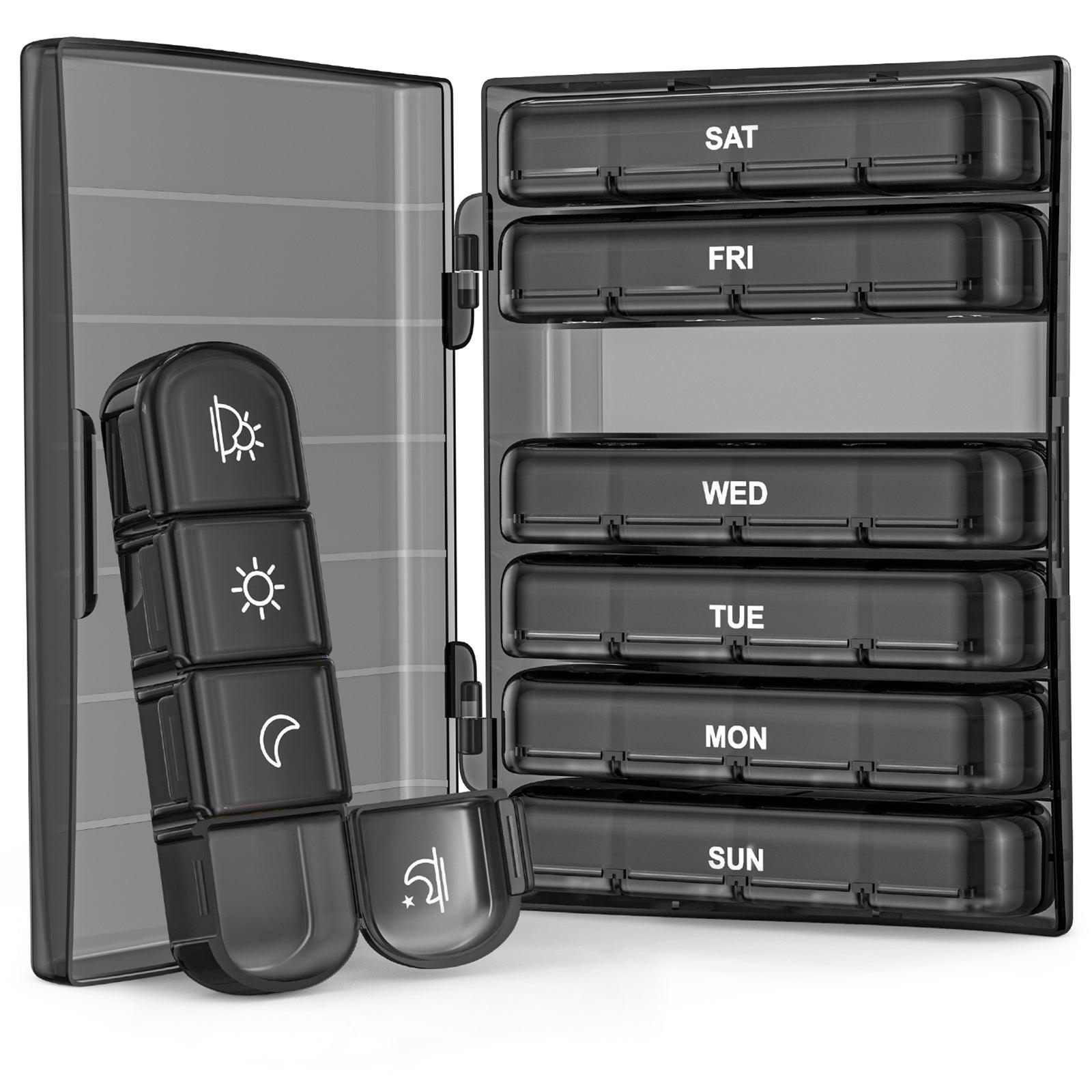 AUVON Weekly Pill Organizer 4 Times A Day With 7 Daily Large Pill Box Cases AUVON Weekly Pill Organizer 4 Times A Day With 7 Daily Large Pill Box Cases