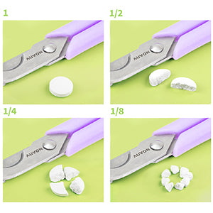 AUVON Scissors-Shaped Pill Cutter, Sharp Blade Pill Splitter