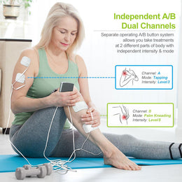 AUVON Dual Channel TENS Unit EMS Machine for Tens Therapy Pain Relief ...