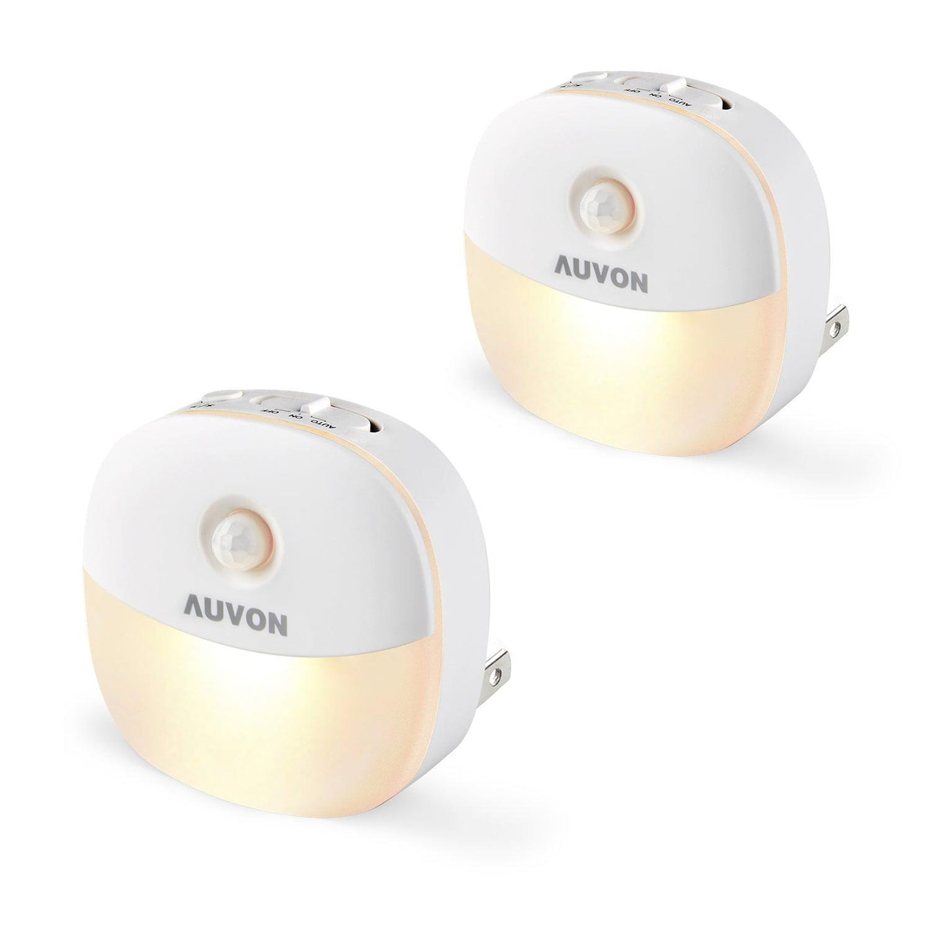 AUVON Plug-in LED Motion Sensor Night Light, Warm White LED Nightlight ...